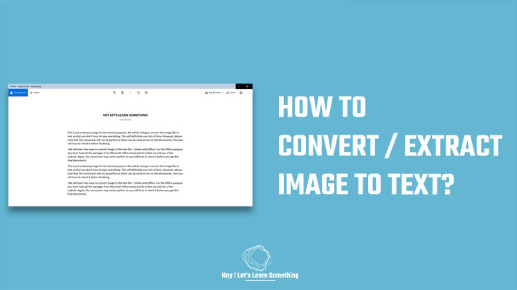 How To Convert Images To Text Online Or Offline 